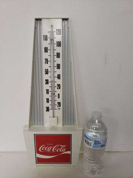Coca-Cola Branded Thermometer with Red Logo Panel and White Frame ...