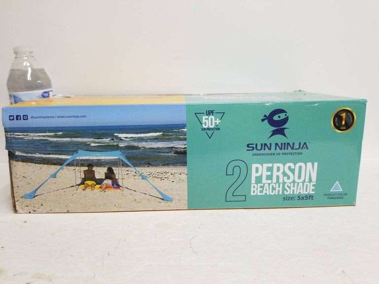 Sun Ninja 2-Person Beach Shade With UPF 50+ UV Protection – 5×5 ft ...