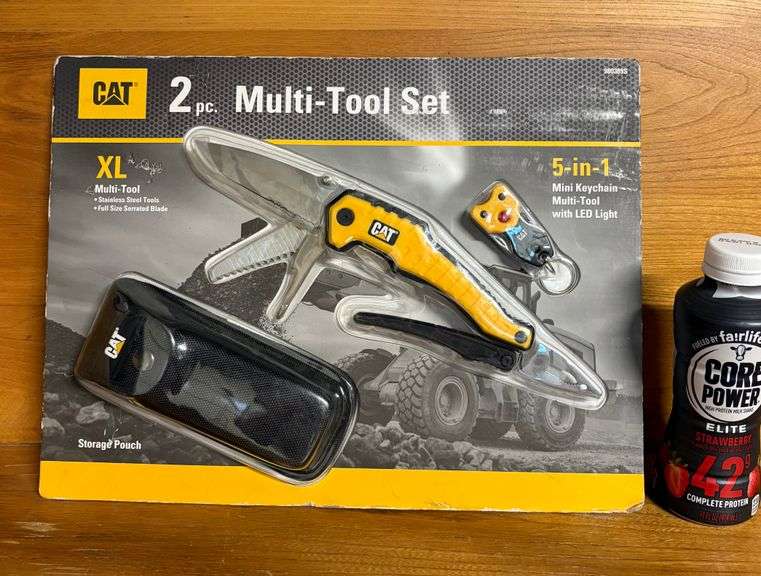 2 Piece Caterpillar Multi-tool Set With Large Knife Blade - Trice Auctions