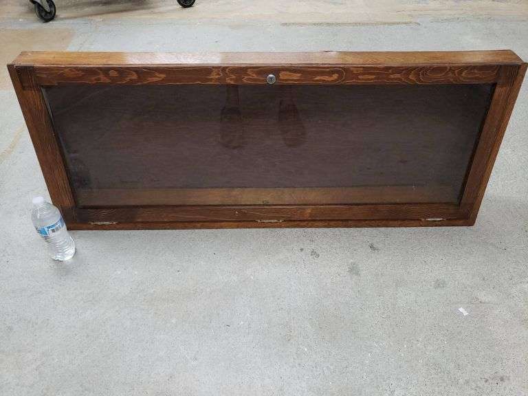 Glass-Top Display Case With Hinged Lid, 18.5 x 48 Inches - Trice Auctions