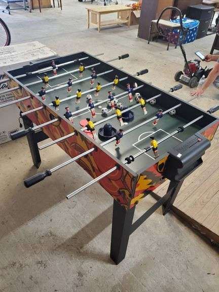 Foosball Table With Decorative Side Panels and Players - Trice Auctions