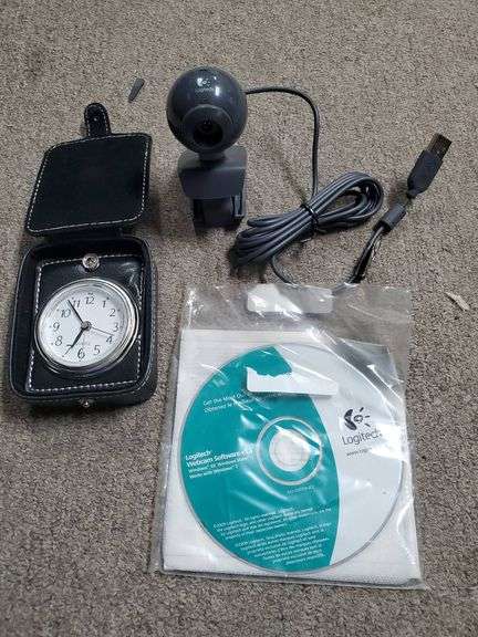 Logitech Webcam With Software CD and Travel Clock in Case - Trice Auctions