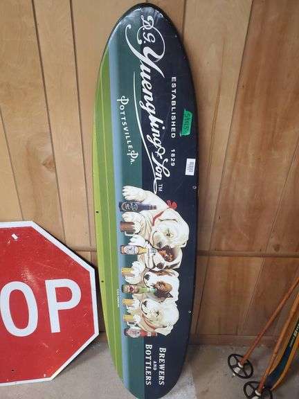 Wooden Yuengling Beer Advertising Sign With Dog Illustration - Trice ...