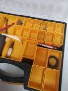 Black and Yellow Organizer Box with Assorted Tools and Hardware - Trice Auctions