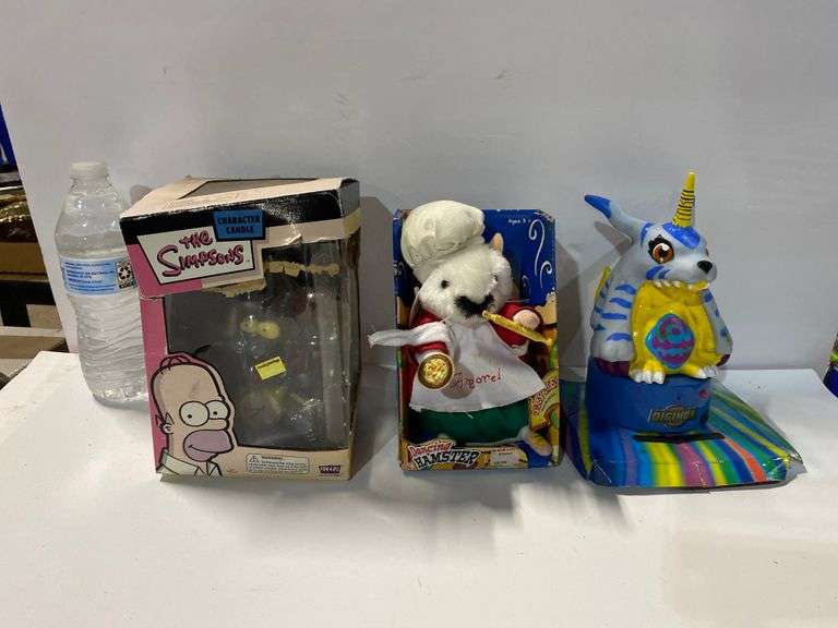 Vintage 90s Simpsons Candle, Dancing Hampster and Digimon Talking Toy ...