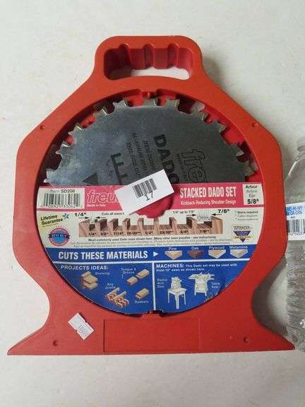 Freud 8-Inch Stacked Dado Blade Set in Red Plastic Case - Trice Auctions