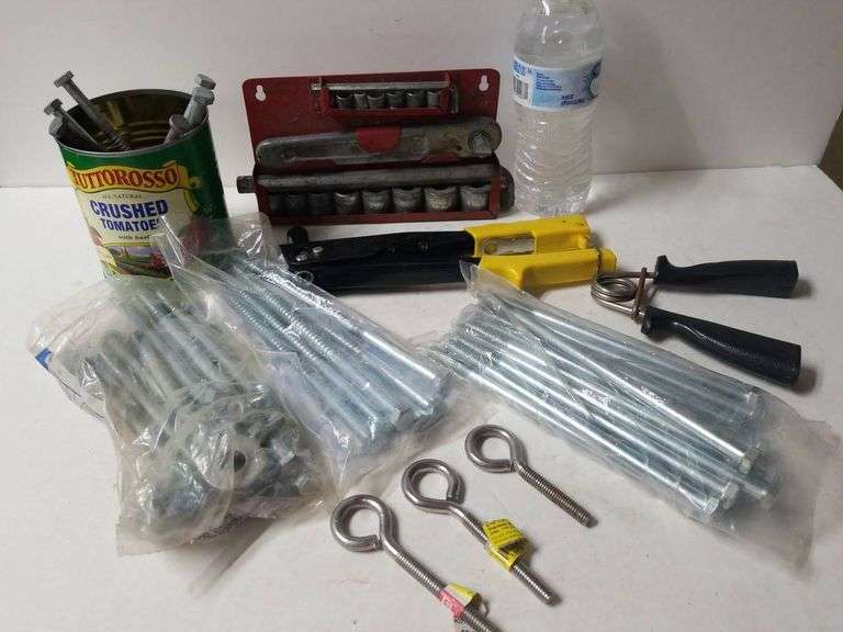Tools and Hardware, Including Ratchet Set, Bolts, and Hand Tools ...