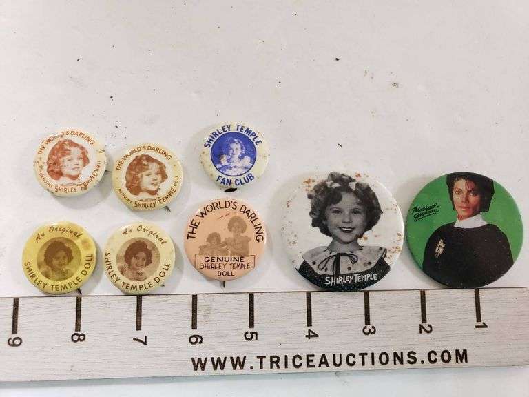 Shirley Temple and Michael Jackson Pinback Buttons - Trice Auctions