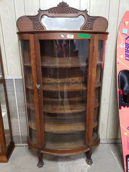 Curio Cabinet with Changed Original Skeleton Key Lock - Trice Auctions