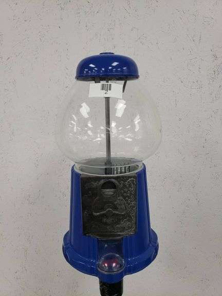 Blue Carousel Gumball Machine on Black Stand - Trice Auctions