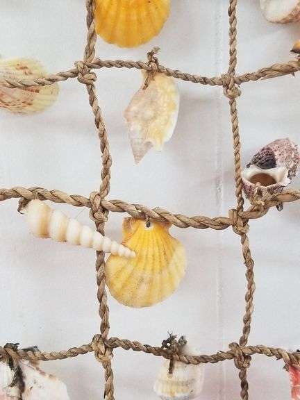 14 x 16 Decorative Hanging Net with Assorted Seashells - Trice Auctions