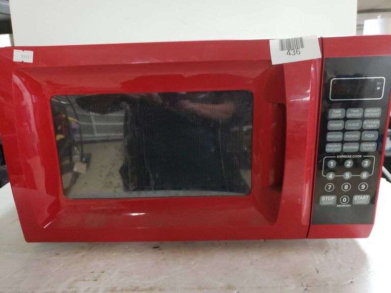 Red Countertop Microwave with 700-Watt Power Output - Trice Auctions