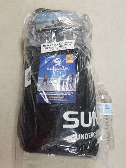 New 4-Pole Sun Ninja Beach Shade With UV Protection - Trice Auctions