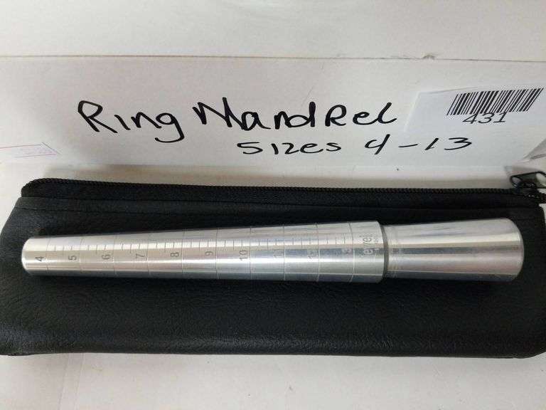 Metal Ring Mandrel with Sizes 4 to 13 and Black Case - Trice Auctions