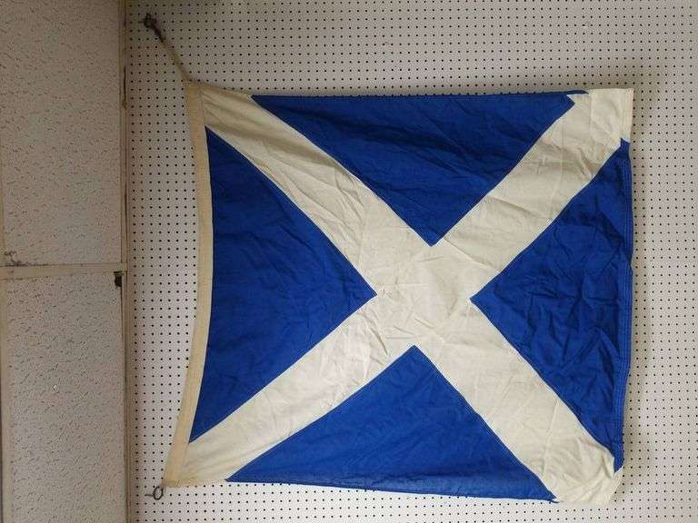 Vintage 52in x 48in Scottish Saltire Flag - Trice Auctions