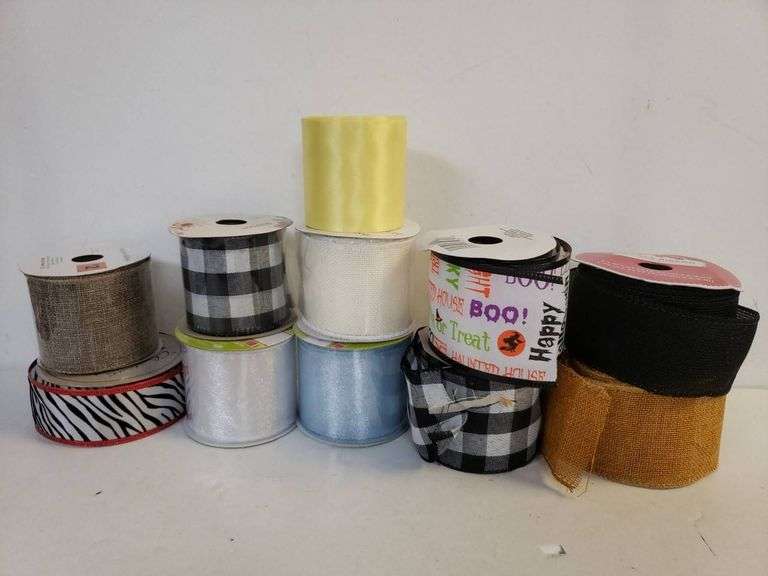 Decorative Ribbon Spools with Various Patterns and Colors - Trice Auctions
