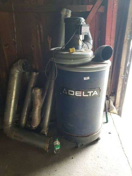 Delta Dust Collector with Baldor Motor and Exhaust Tubing - Trice Auctions