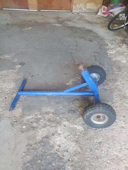 Blue Metal Two-Wheeled Hand Dolly with Hitch Attachment - Trice Auctions