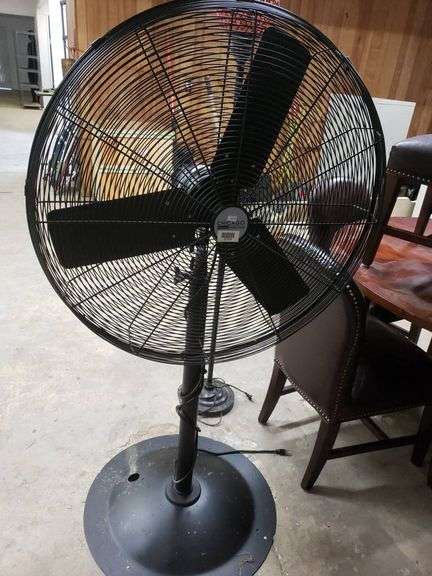 Chicago Electric Power Tools Pedestal Fan with Black Metal Frame ...