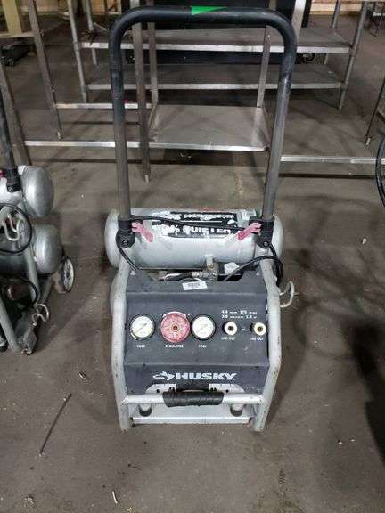 Husky Air Compressor with Dual Tanks and Integrated Handle - Trice Auctions