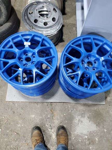 4 Count 19″ Blue Rims with Multi-Spoke Design - Trice Auctions