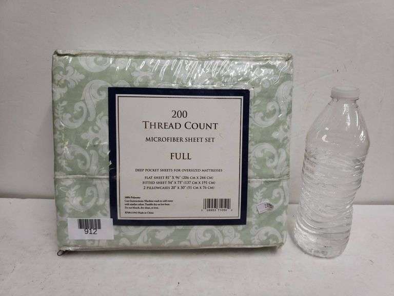 200 Thread Count Full Microfiber Sheet Set, Appear Unused - Trice Auctions
