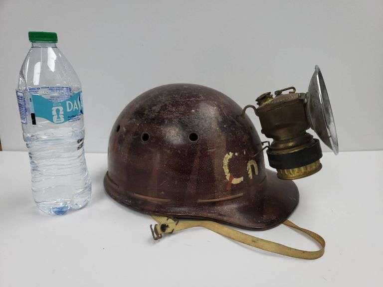 MSA Skullgard Type B Helmet With Attached Carbide Lamp - Trice Auctions