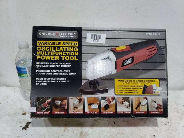 Chicago Electric Variable Speed Oscillating Multifunction Power Tool ...