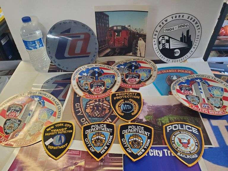 5 Patches & Photo Copies Featuring New York Transit and Police Themes ...