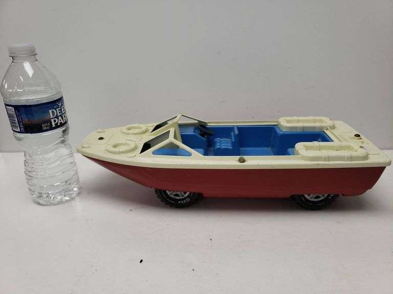 Tonka Amphibious Boat with Wheels in Red and White - Trice Auctions