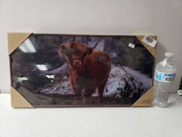 Framed Highland Cow Art Print With Inverse Frame and Ice Treatment ...