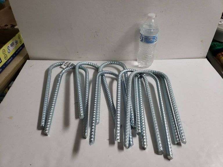 (9) Metal Rebar U-Shaped Anchors for Securing Structures - Trice Auctions