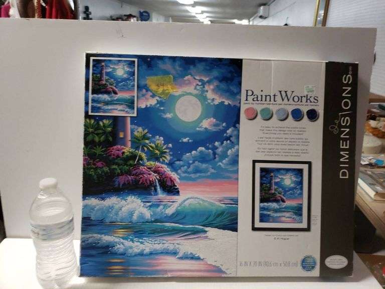 Dimensions PaintWorks Paint by Number Kit Featuring Lighthouse Seascape ...