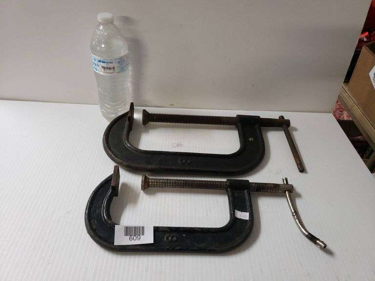 2 Heavy-Duty C-Clamps with Screw Mechanism - Trice Auctions