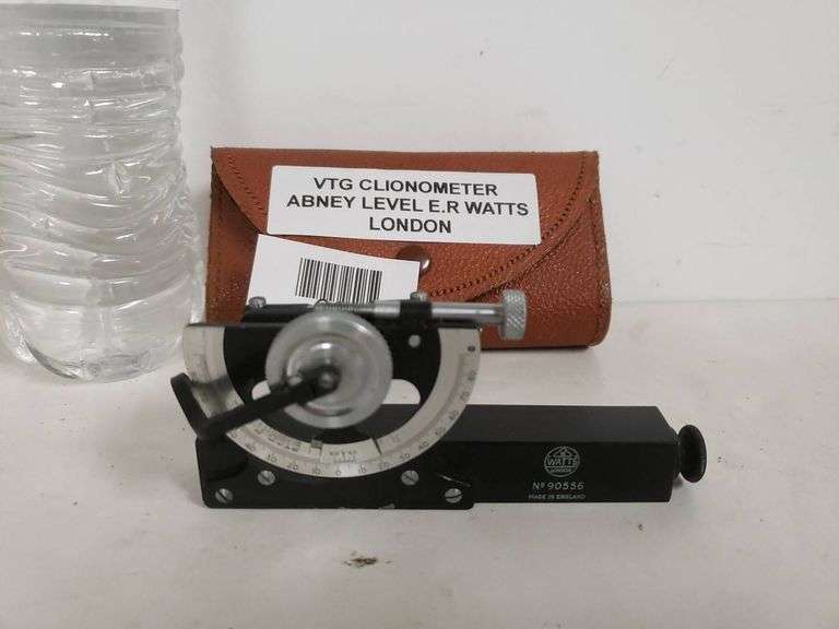 E.R. Watts Abney Level Clinometer With Leather Case - Trice Auctions