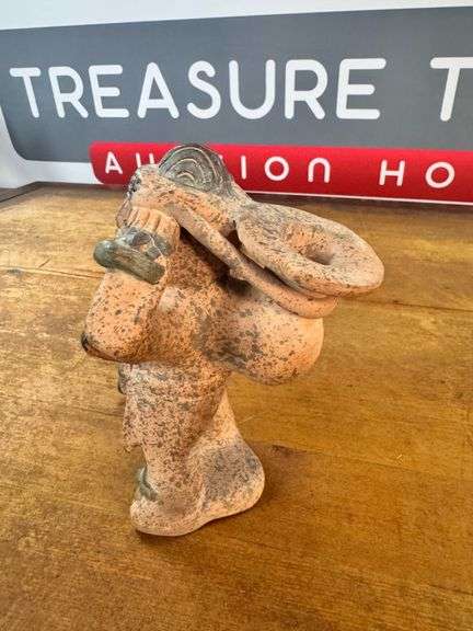 Terracotta Aztec figure, carrying water jugs - Treasure Trove Auction House