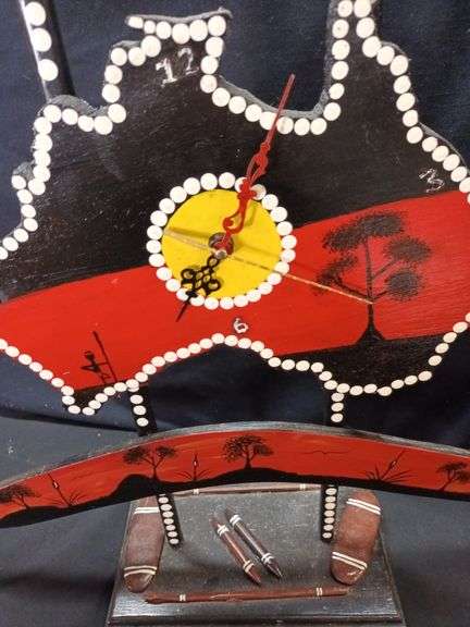 Hand-Crafted Indigenous Table Clock - By B Leslie - GunaiKurnai Land ...