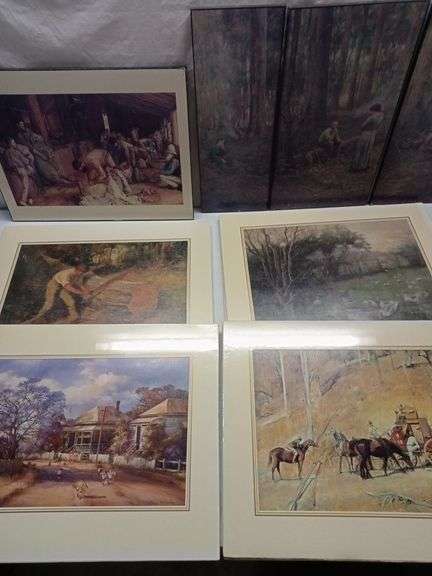Lot of Assorted Matte Mounted Australian Prints & Block Mounted Prints ...
