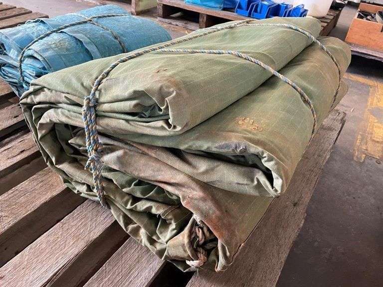 Canvas 7.5x6m Crate Tarp and Blue Tarp - TVAA Pty Ltd T/A Tomkins ...