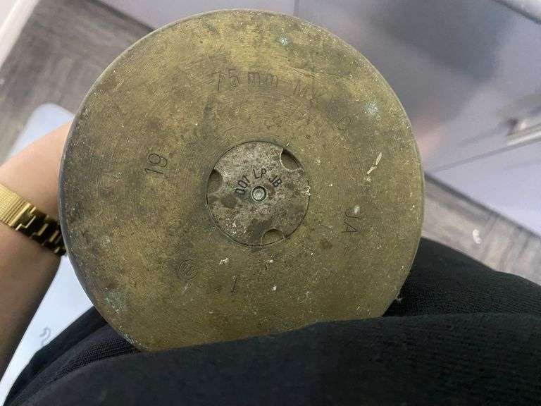 Large Empty Brass Navy Canon Shell & Replica WW2 Slouch Hat & Badge ...