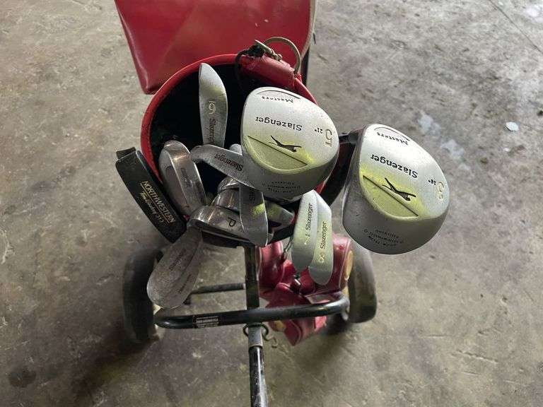 Set Slazenger Golf Clubs & Buggy (right handed) - TVAA Pty Ltd T/A ...