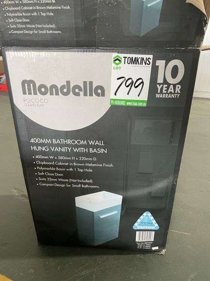 Mondella 400mm Bathroom Wall Hung Vanity With Basin - TVAA Pty Ltd T/A ...
