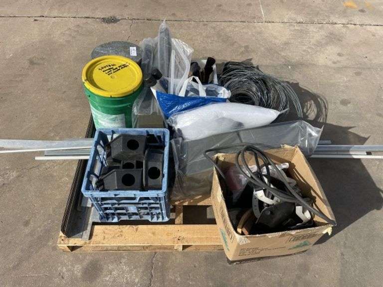 Pallet inc Rat Bate Stations, Welding Helmets, Foam, Offcuts and Paint ...