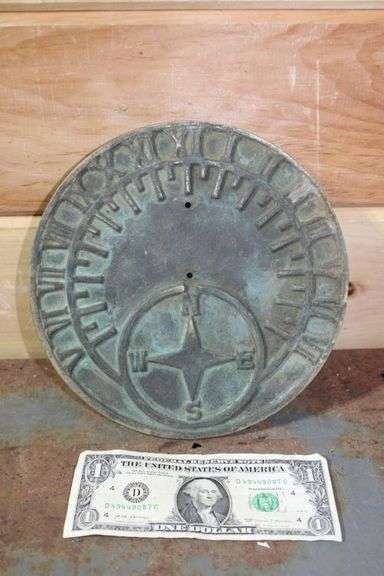 Heavy duty vintage sundial as shown - appears to be cast iron - Texas ...