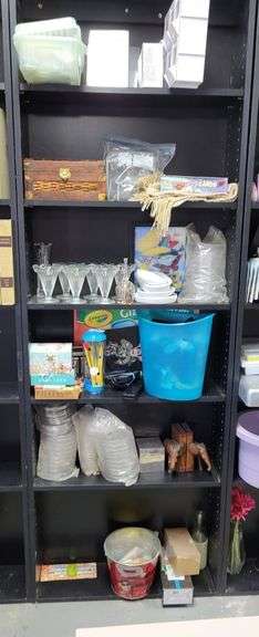 Everything you see on shelving. ( Shelf NOT Included). Bring packing ...