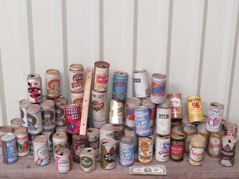 Large Collection of Vintage Beer Cans as shown, some unopened - Texas ...