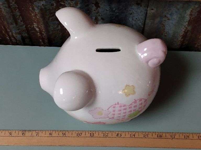 Adorable glazed ceramic piggy bank - Texas Online Auction House