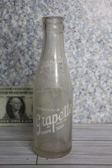 Vintage GRAPETTE Soda Bottle Clear Glass 1946 Camden Arkansas ...