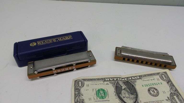 Lot of 2 HOHNER Harmonicas! Including Blues Harp w/Case!! (17D) - Texas Online Auction House