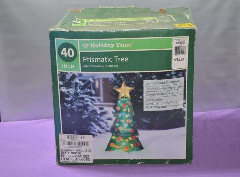 40" HOLIDAY TIME PRISMATIC TREE - Texas Online Auction House